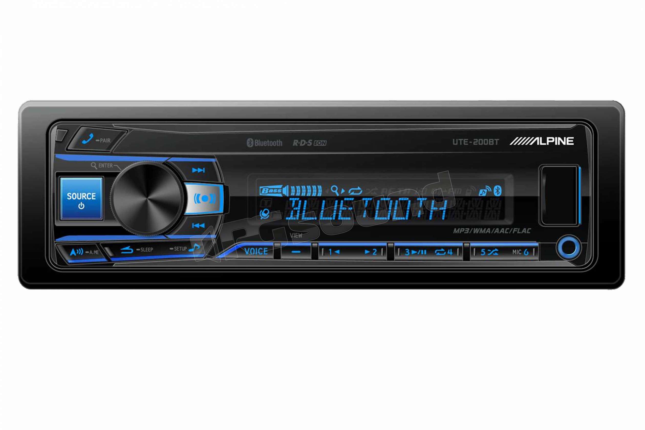 Alpine UTE-200BT Autoradio 1 Din mechaless con USB/Aux e Bluetooth int