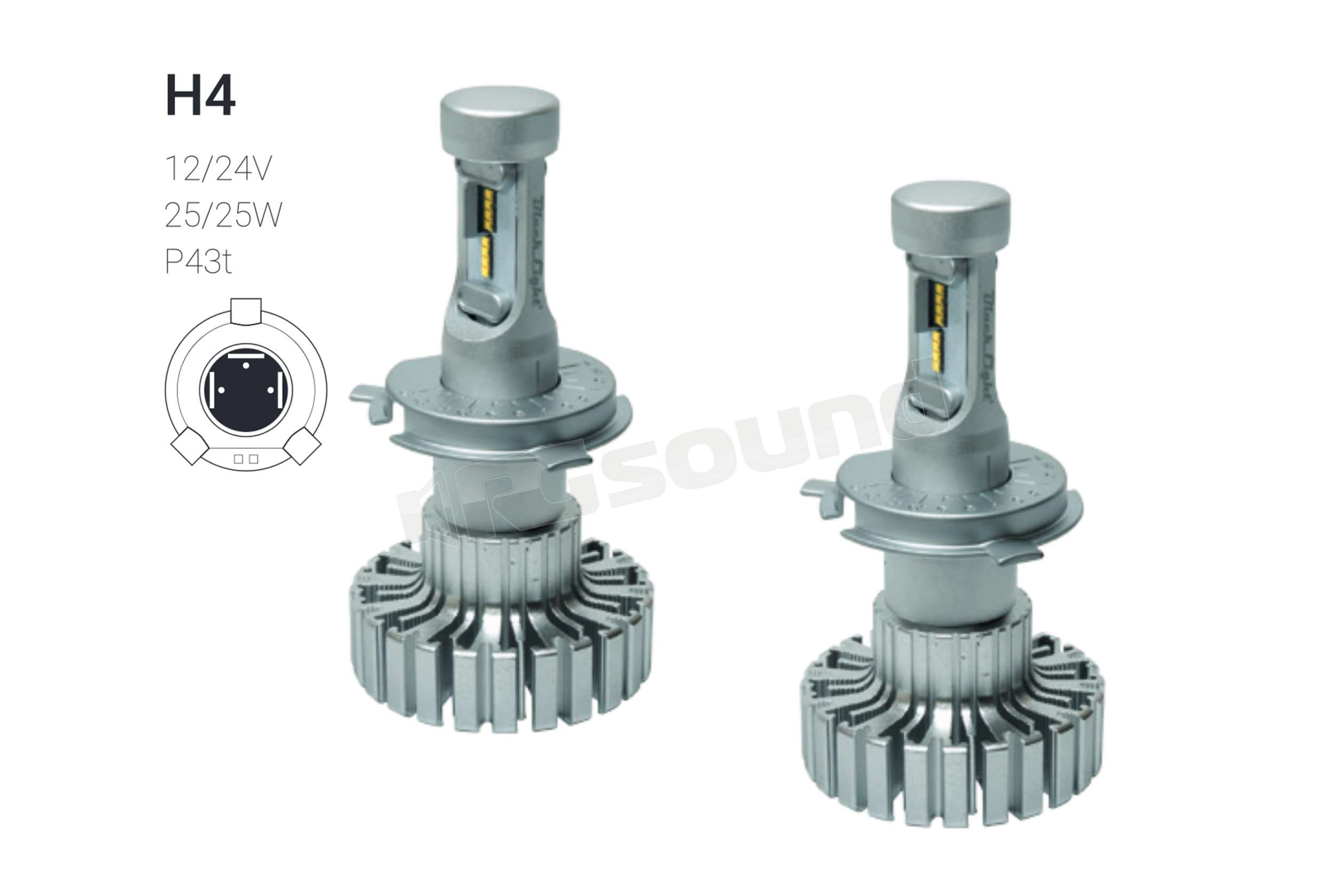 BlackLight XL H4 PH KIT HEADLIGHT LED LAMPADE H4 12/24V 5700K CHIP LUX