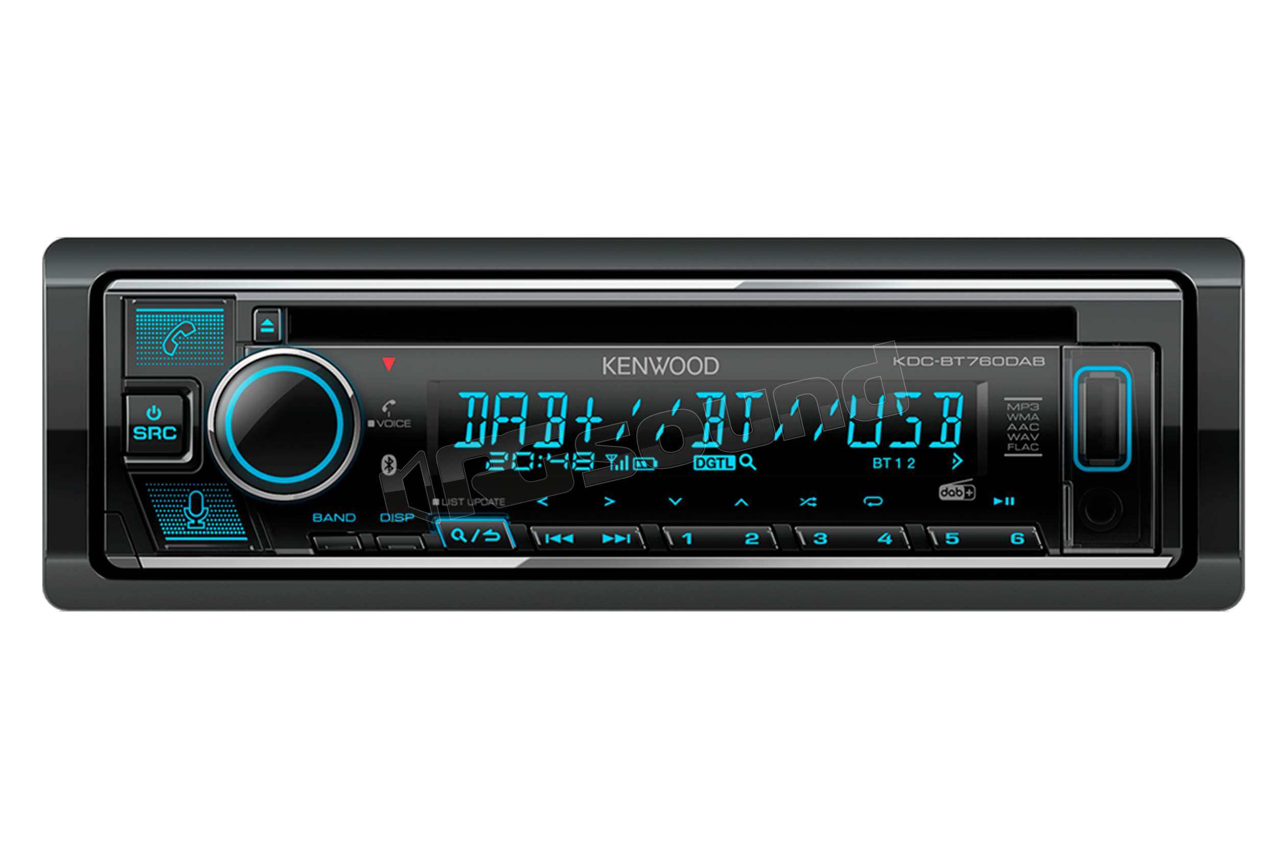 Kenwood KDC-BT760DAB autoradio con CD, USB, tuner DAB+, Bluetooth e as