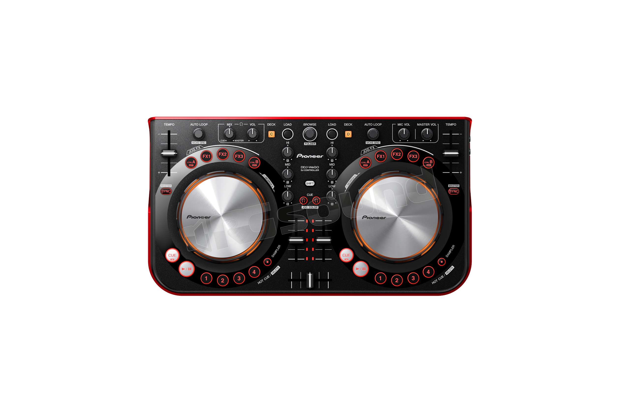 Pioneer DJ DDJ-WeGO-R DJ software controller compatto rosso | Prodotti
