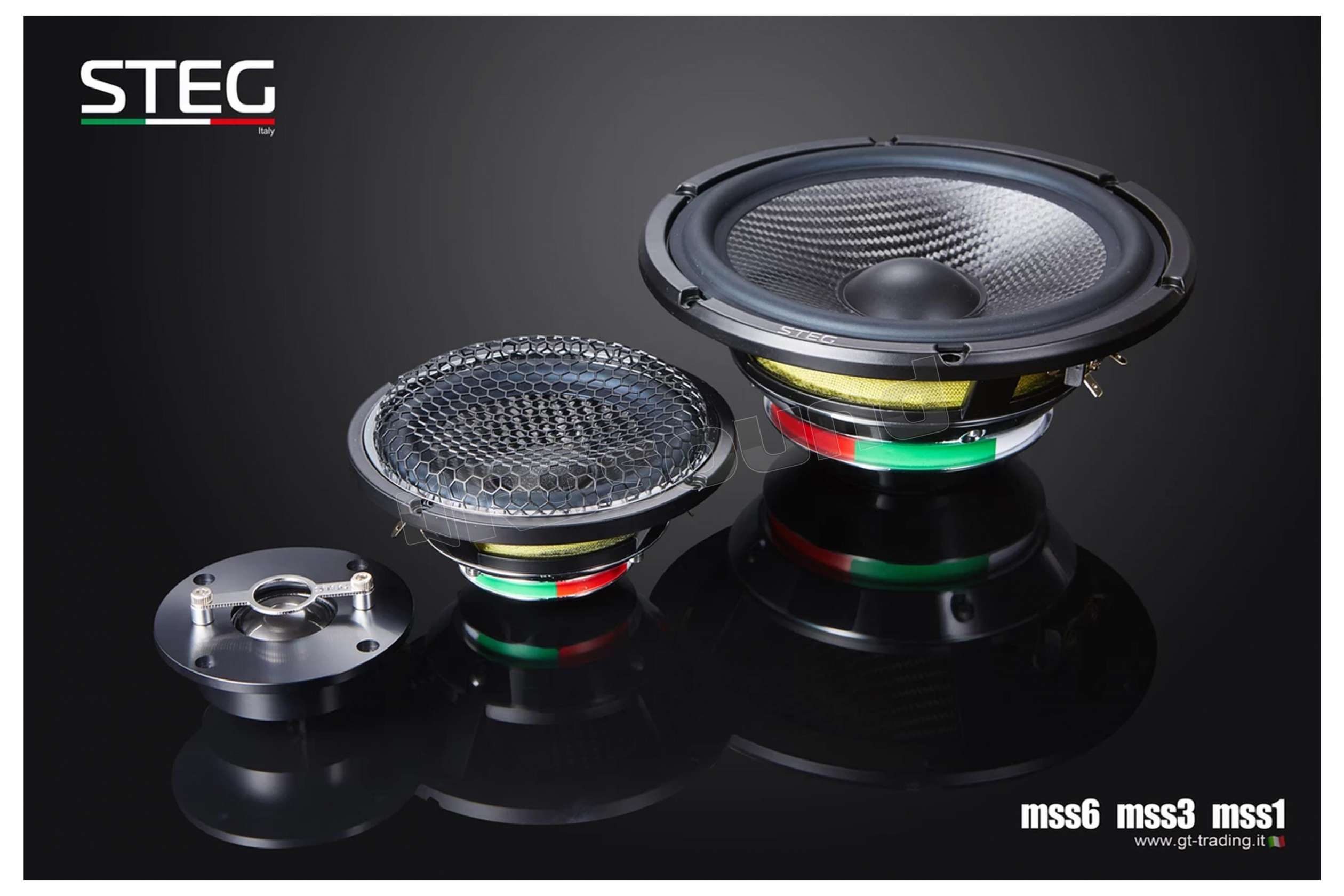 Steg MSS1 MSS3 MSS6 kit 3 vie con woofer 165mm, medio 110mm, tweeter 6